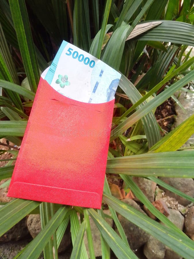 Red Envelope with Currently Banknote Symbolizing Gifting or Financial ...