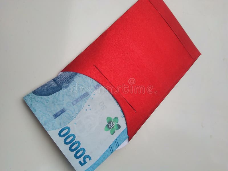 Red Envelope with Currently Banknote Symbolizing Gifting or Financial ...