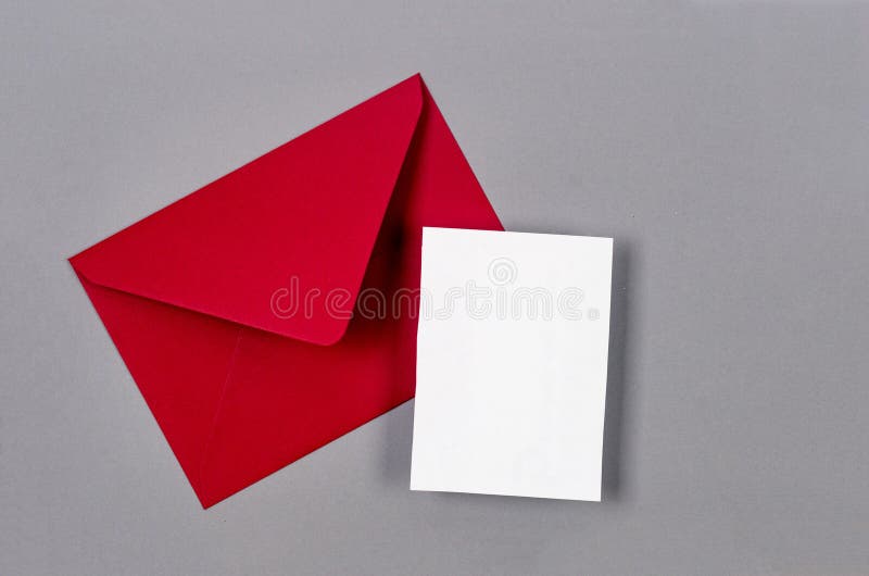 Red Envelope with Empty White Card for Text on White Background Stock ...