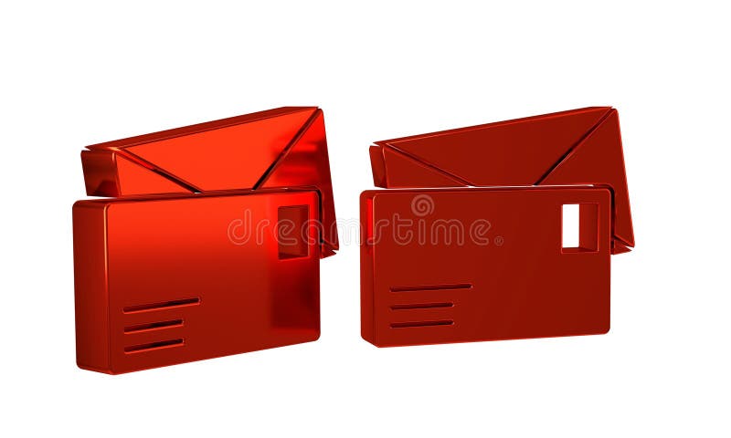 Red Envelope Icon Isolated on Transparent Background. Email Message ...