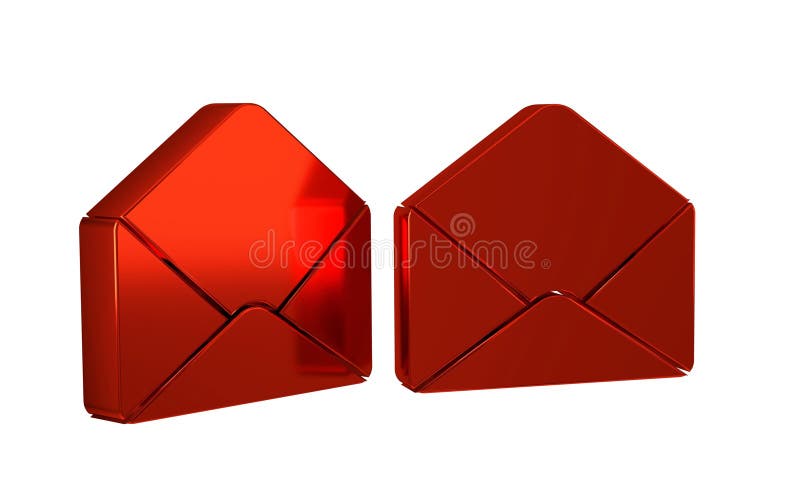 Red Envelope Icon Isolated on Transparent Background. Email Message ...
