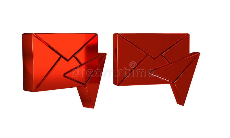 Red Envelope Icon Isolated on Transparent Background. Email Message ...