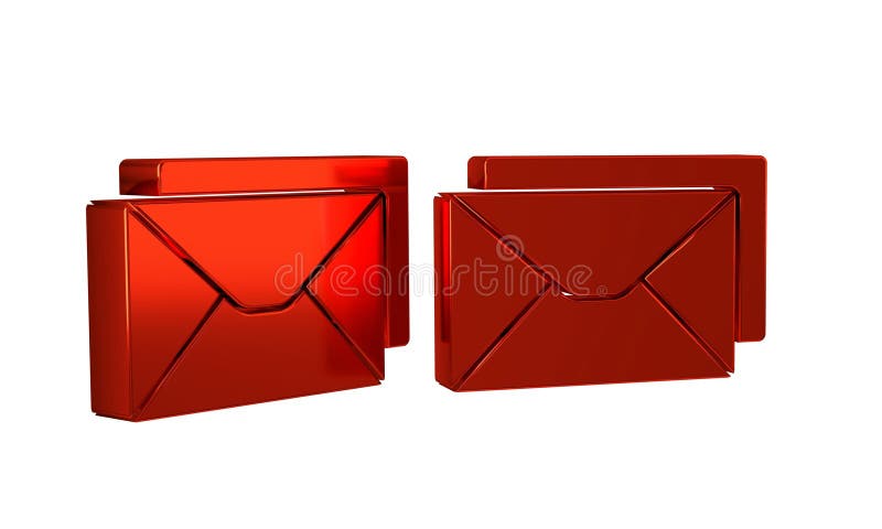 Red Envelope Icon Isolated on Transparent Background. Email Message ...