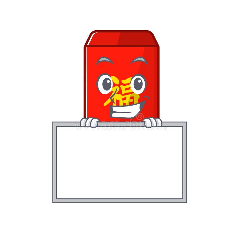 Red Envelope Isolated with the Cartoon Grinning with Board Stock Vector ...