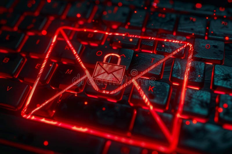 A Red Envelope with a Lock Placed on Top of a Keyboard, Symbolizing ...