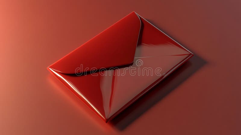 Red Envelope Placed on a Smooth Surface, Symbolizing Communication and ...