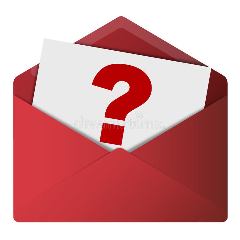 Red Envelope with Question Mark Inside Stock Illustration ...