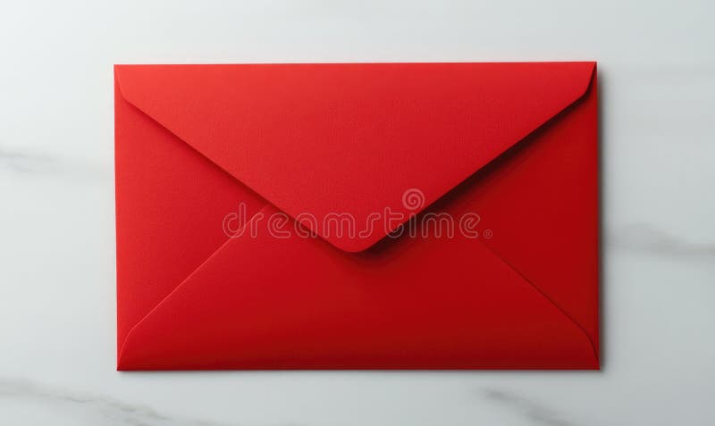 A Red Envelope with a Red Stamp on it Stock Photo - Image of invitation ...