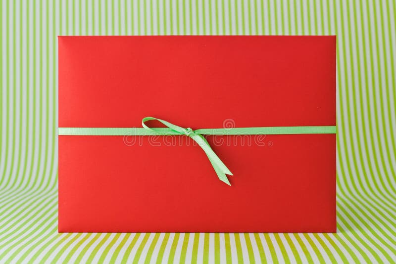 Red envelope with ribbon stock image. Image of case, letter - 30410677
