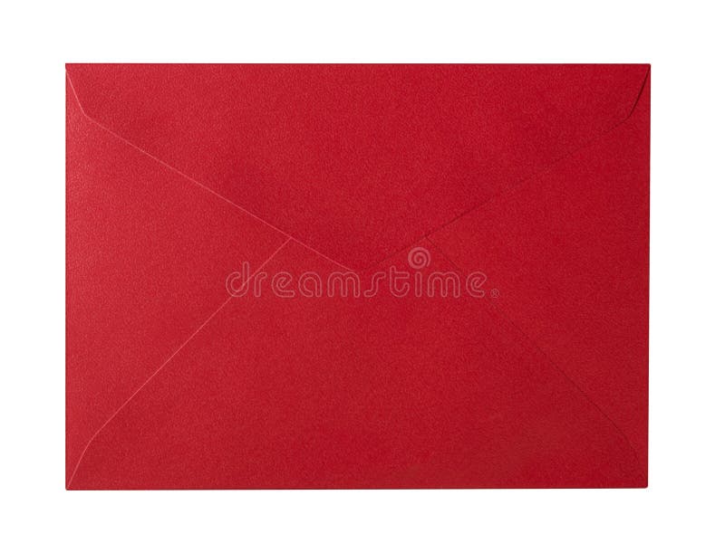 Red Envelope on White Background Stock Image - Image of office, note ...