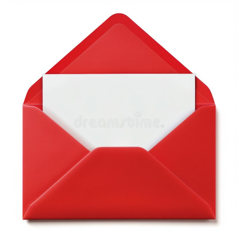 Red Envelope with White Insert on White Background. Generative Ai Stock ...