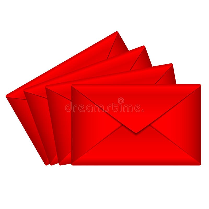 Mail. Stack of Envelopes and Empty Letters Stock Illustration ...