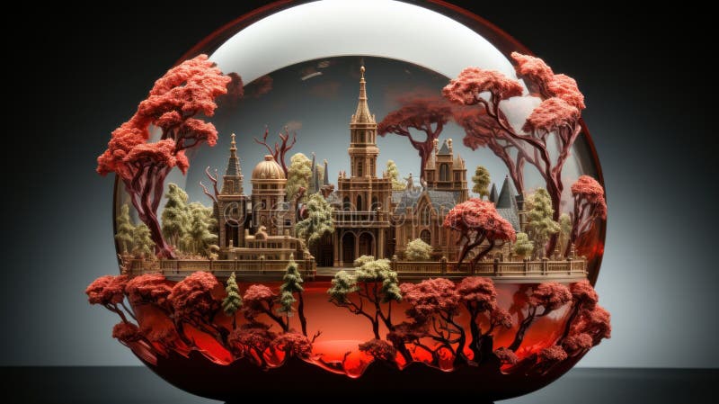 Red Environmental City on Globe Stock Illustration - Illustration of ...