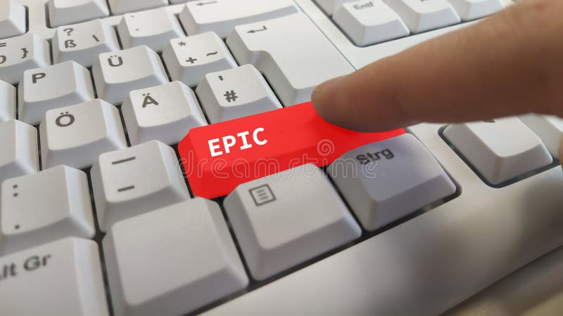 Epic Button on a Computer Keyboard. Stock Image - Image of advancement ...