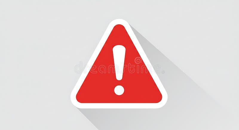 Red Equilateral Triangle Sign with Rounded Corners, Featuring a White ...