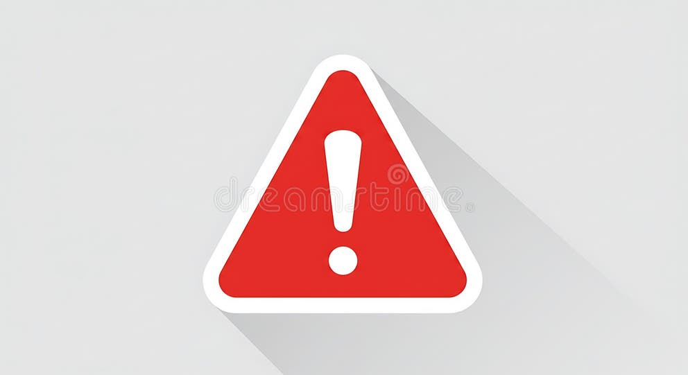 Red Equilateral Triangle Sign with Rounded Corners, Featuring a White ...