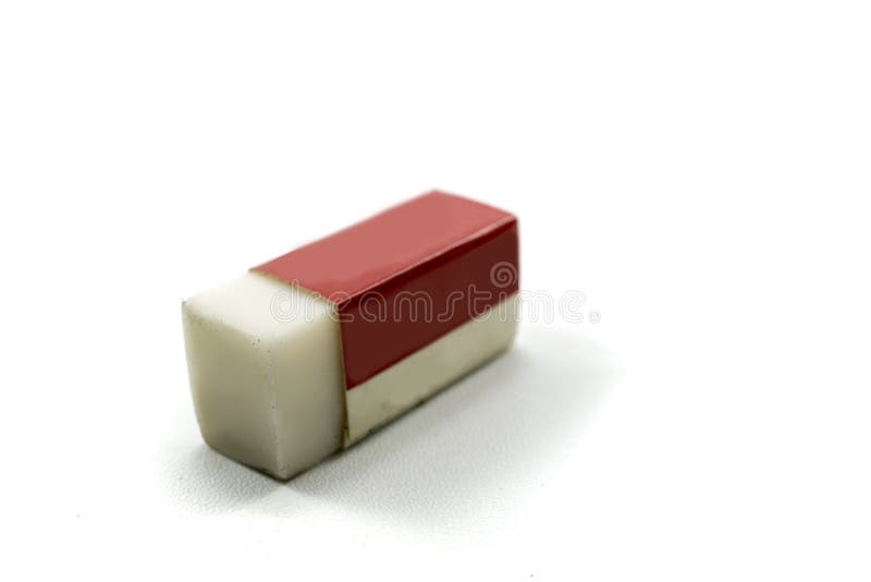 Red Eraser Rubber Isolated on White Background Stock Photo - Image of ...