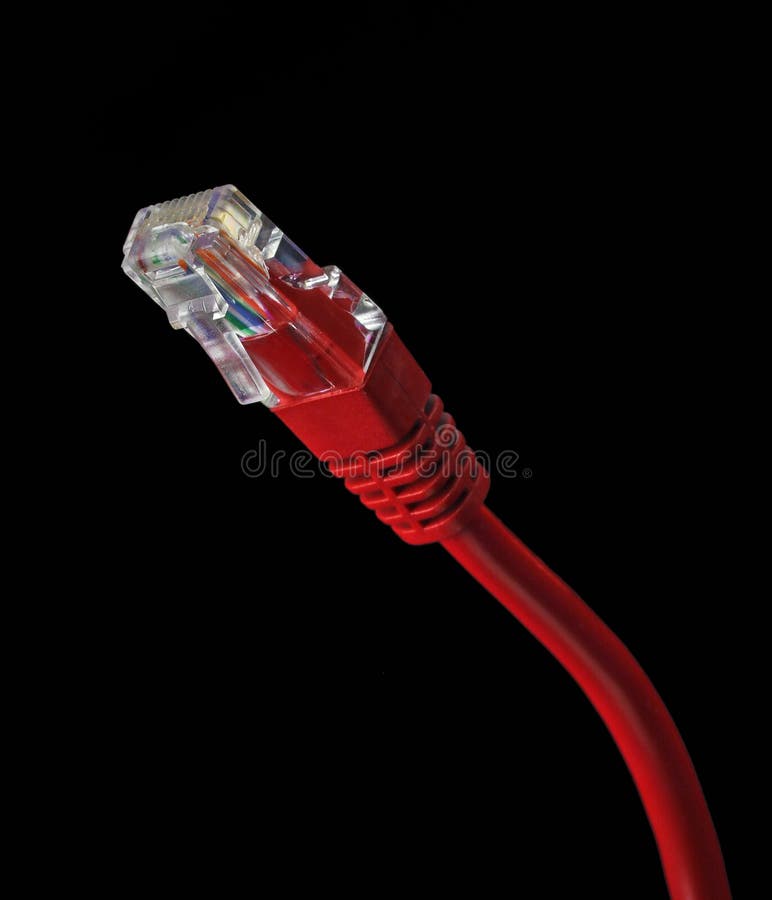 Red Ethernet Cable stock photo. Image of port, patch - 235627144