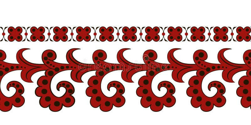 A Red Ethnic Seamless Border Stock Vector - Illustration of element ...