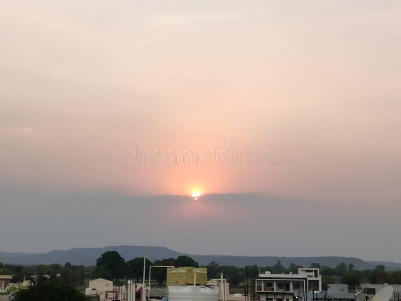 Red Evening Sky Swallowing the Sun Stock Image - Image of arises ...