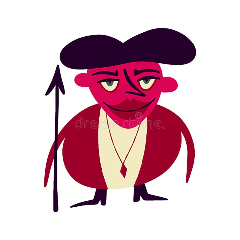 Red Evil Devil Character. Vibrant Bright Strange Ugly Halloween ...
