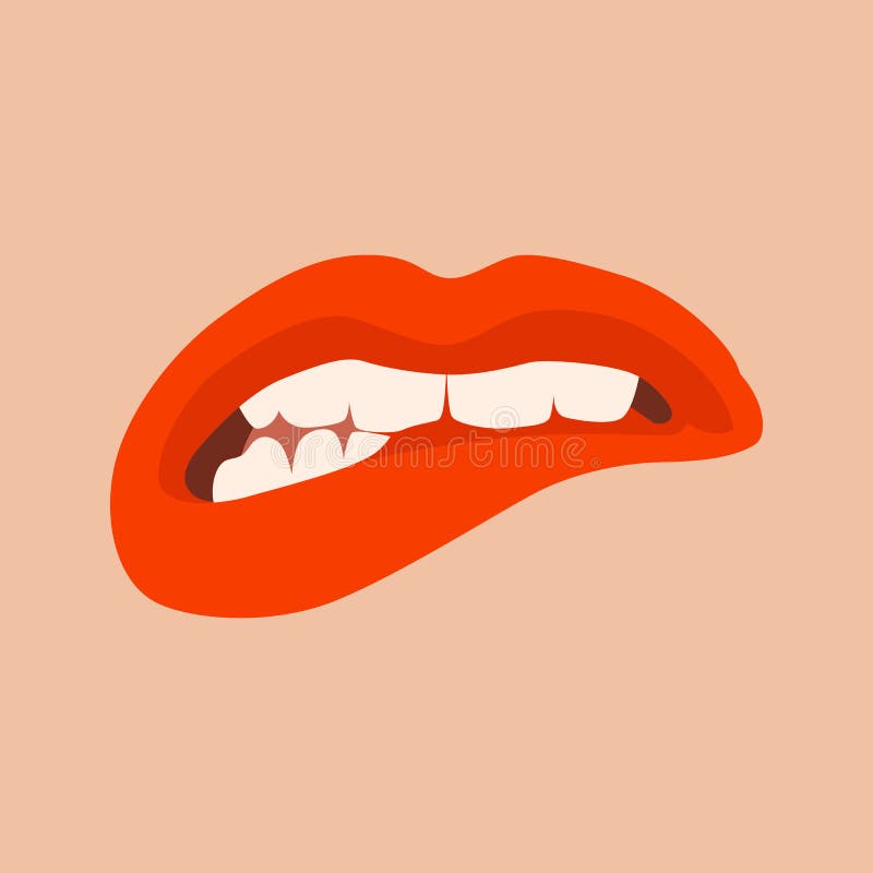 Red Evil Lips Vector Illustration Flat Style Stock Vector ...