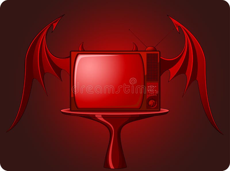 Red Evil retro TV stock vector. Illustration of design - 9022324