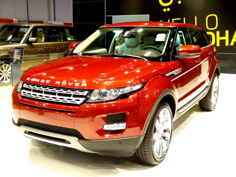 Red Evoque Range Rover editorial photo. Image of business - 17389386