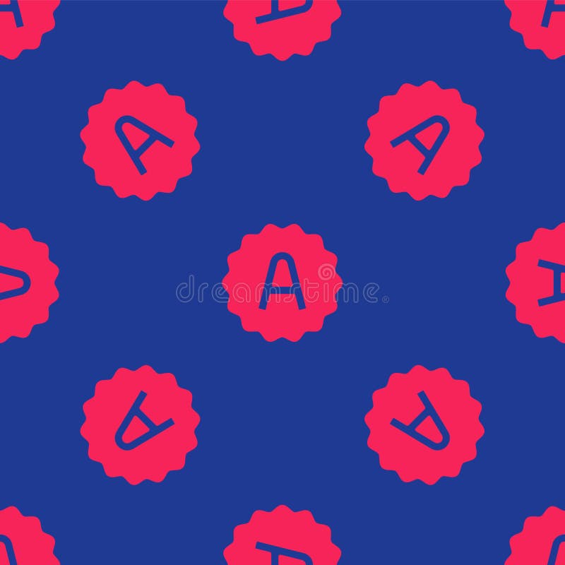 Red Exam Sheet with a Plus Grade Icon Isolated Seamless Pattern on Blue ...