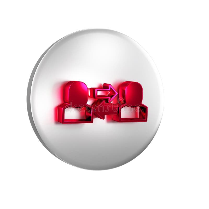 Red Exchange Work Icon Isolated on Transparent Background. Information ...