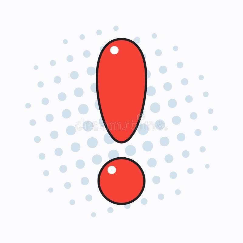 A Red Exclamation with Halftone Behind. Isolated Vector Illustration ...