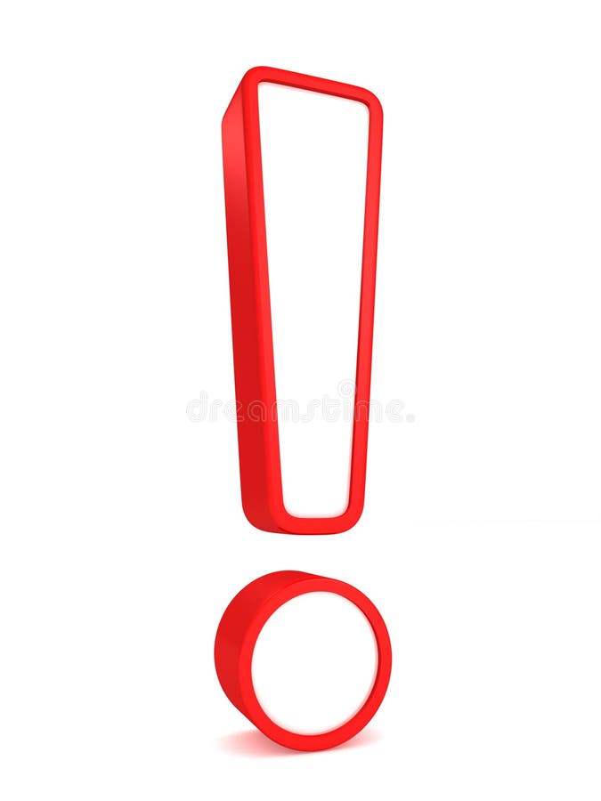 Large Red Exclamation Mark Arrow in Questions Row Stock Illustration ...