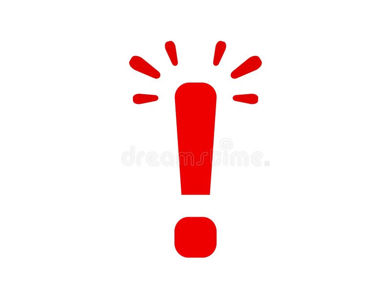 Red Exclamation Mark with Alert Lines for Attention and Warning Stock ...