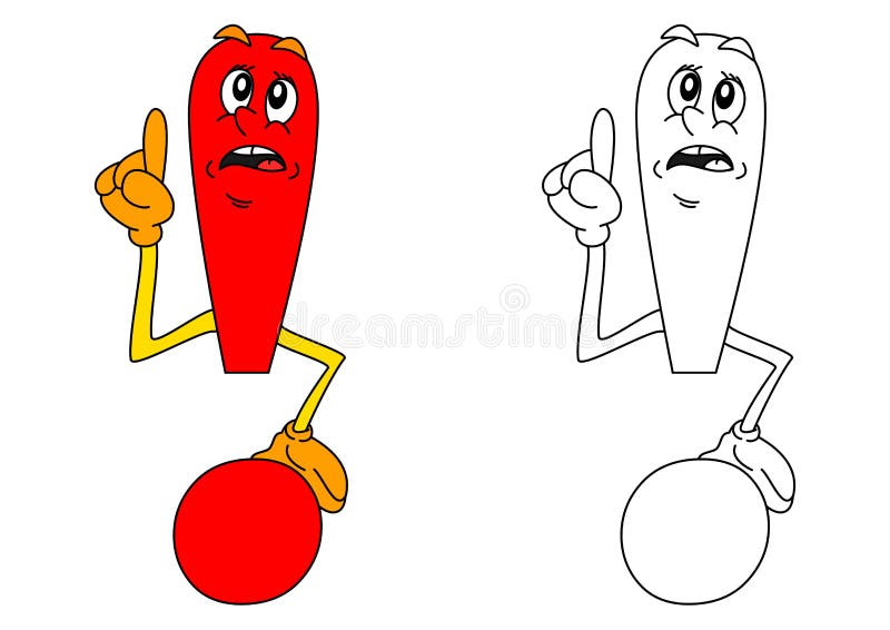 Red Exclamation Mark As a Coloring for Little Kids Stock Vector ...