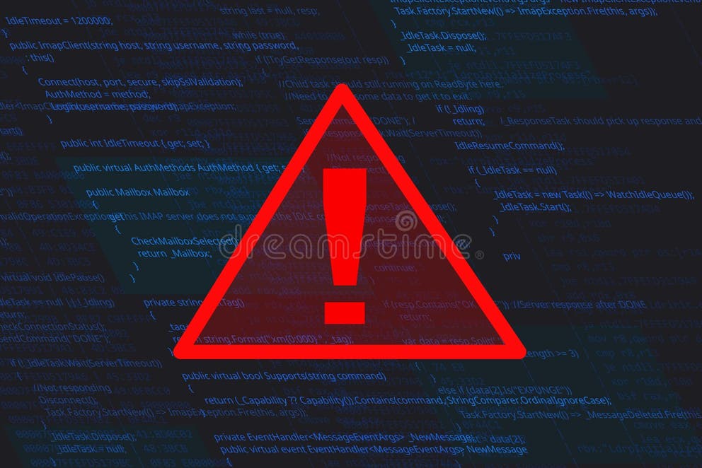 Red Exclamation Mark on Blue Diagonal C Sharp Code and Assembler in ...