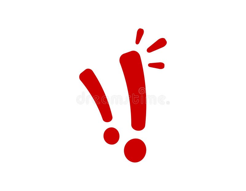 Red Exclamation Mark and Dot with Splash Symbol Stock Illustration ...