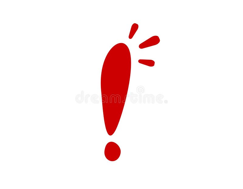 Red Exclamation Mark with Excitement Lines Stock Vector - Illustration ...