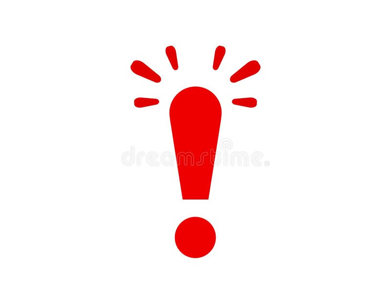 Red Exclamation Mark Icon with Alert Symbols Stock Vector ...