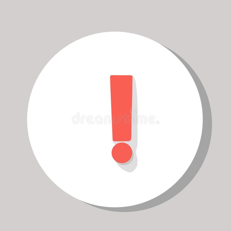 Red Exclamation Mark Icon stock vector. Illustration of circle - 339701097