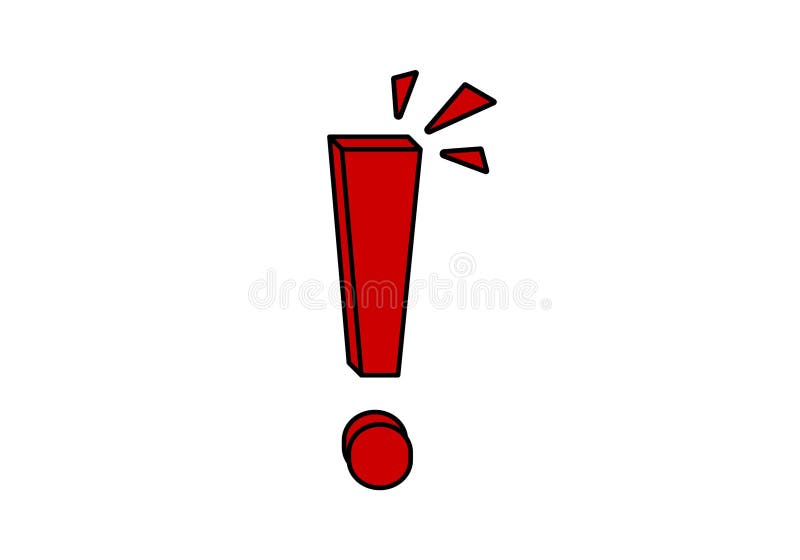 Red Exclamation Mark Icon with Sharp Lines Emphasizes Alert Stock ...
