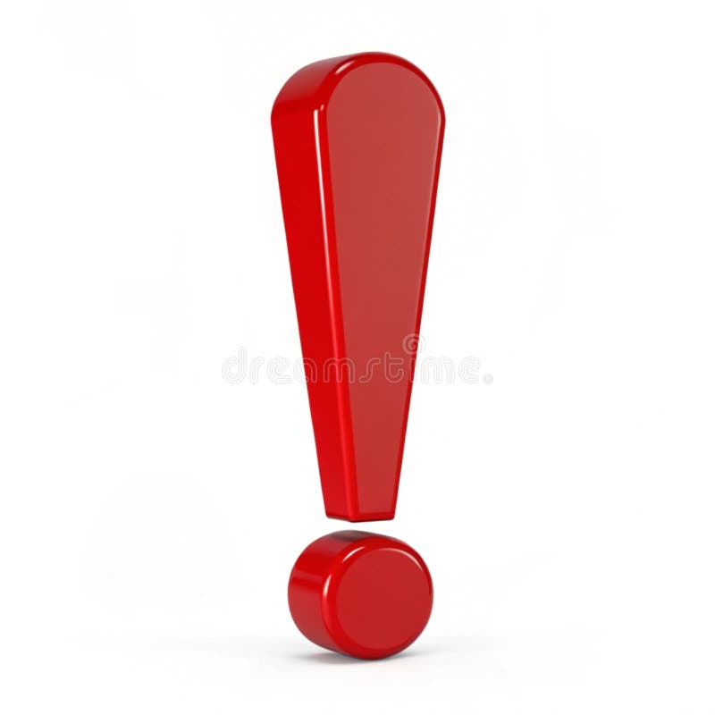 A Red Exclamation Mark Isolated on Transparent Background Stock ...