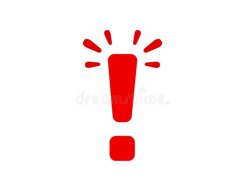 Red Exclamation Mark with Lines for Attention and Warning Stock Vector ...