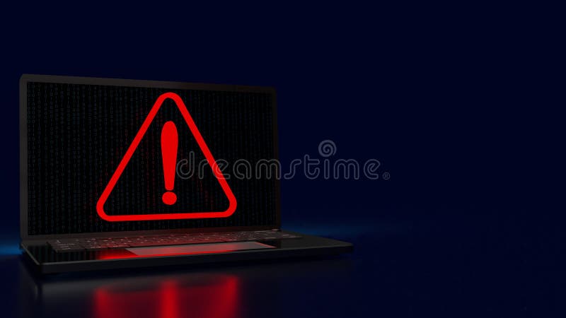 The Red Exclamation Mark on Notebook for Warning Technology Concept 3d ...