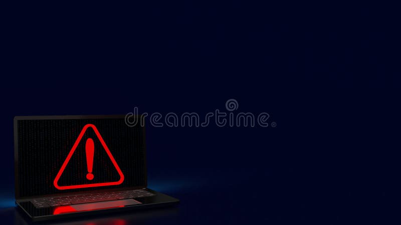 The Red Exclamation Mark on Notebook for Warning Technology Concept 3d ...