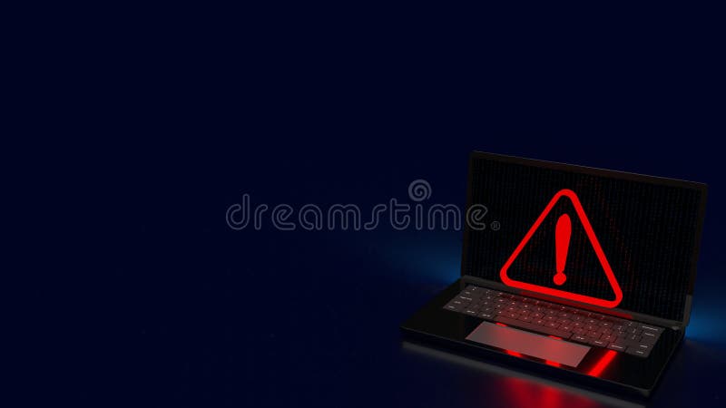 The Red Exclamation Mark on Notebook for Warning Technology Concept 3d ...