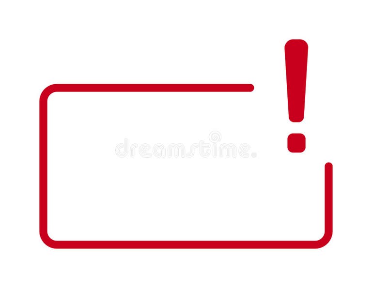 Red Exclamation Mark with Rectangular Border Stock Vector ...