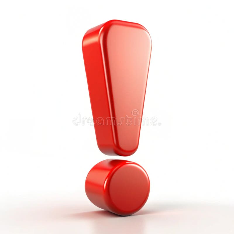 Red Exclamation Mark Symbol Isolated Stock Illustration - Illustration ...