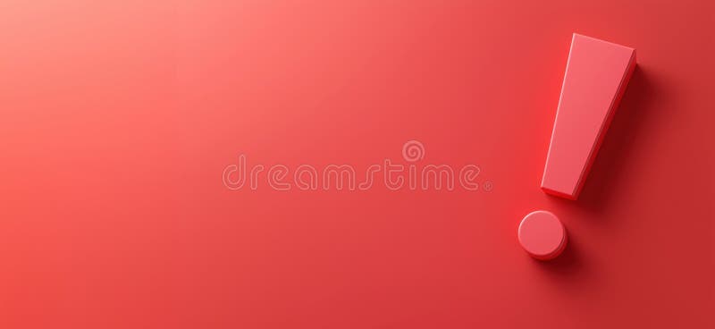 Red Exclamation Mark Symbol on Vibrant Background for Attention and ...