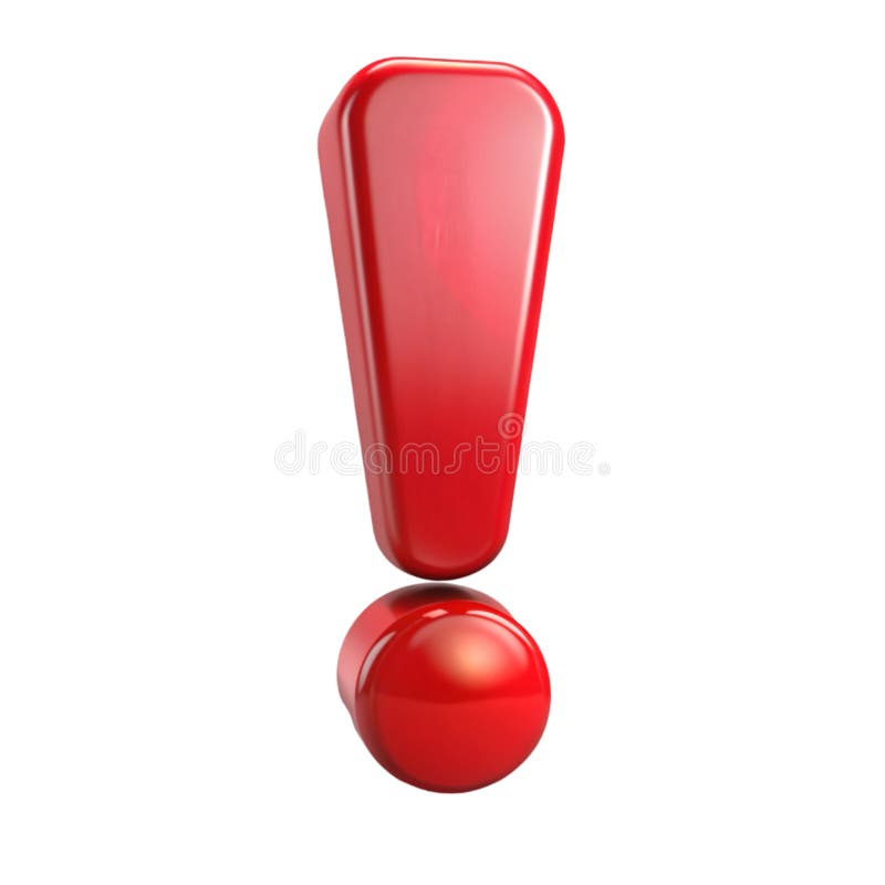 Red Exclamation Mark Symbol on White Background Stock Illustration ...