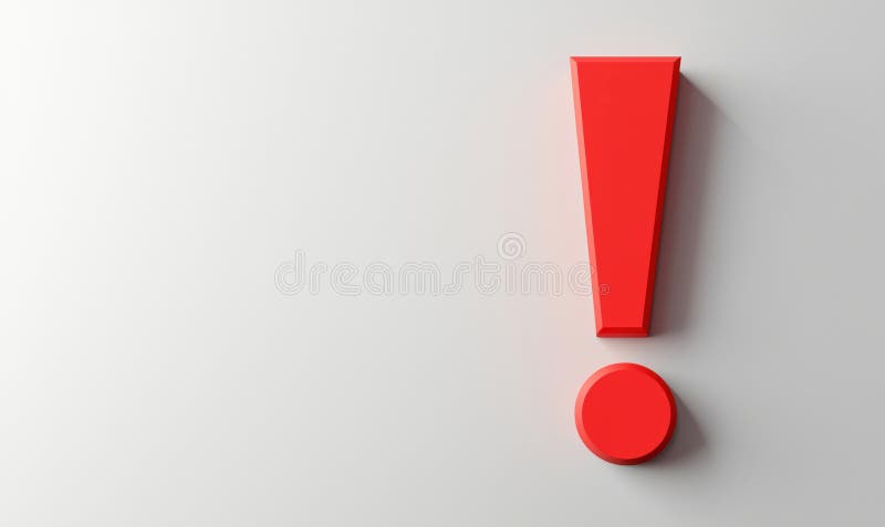 Red Exclamation Mark Background 3d Vector Illustration Stock Photos ...